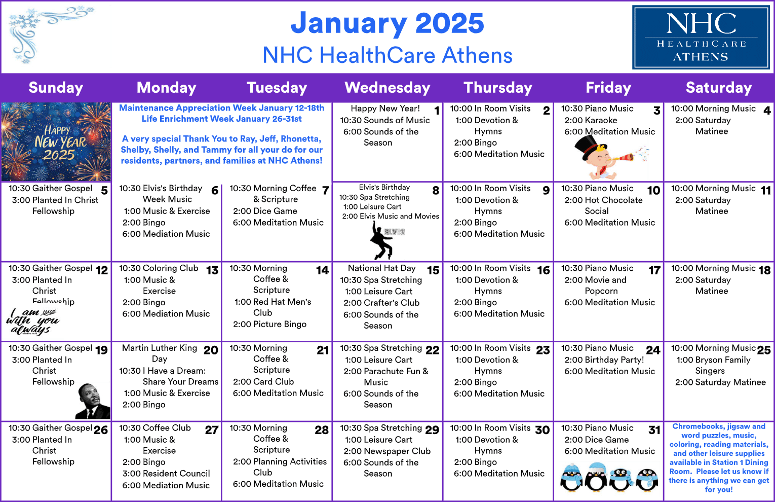 Athens January Newsletter & Activity Calendar - NHCCare.com