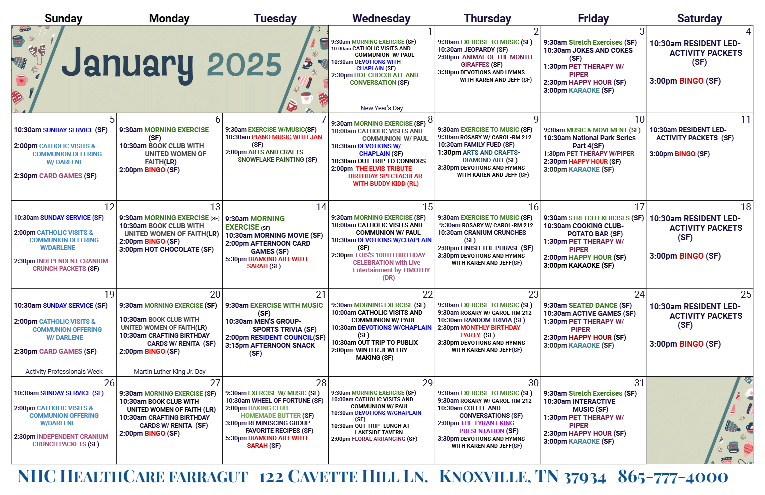Farragut AL January Family Newsletter & Activity Calendar - NHCCare.com