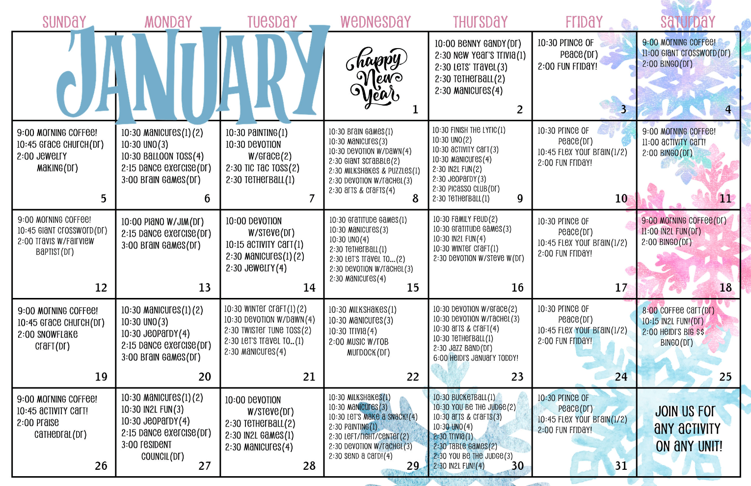 Greenville January Newsletter & Activity Calendar - NHCCare.com