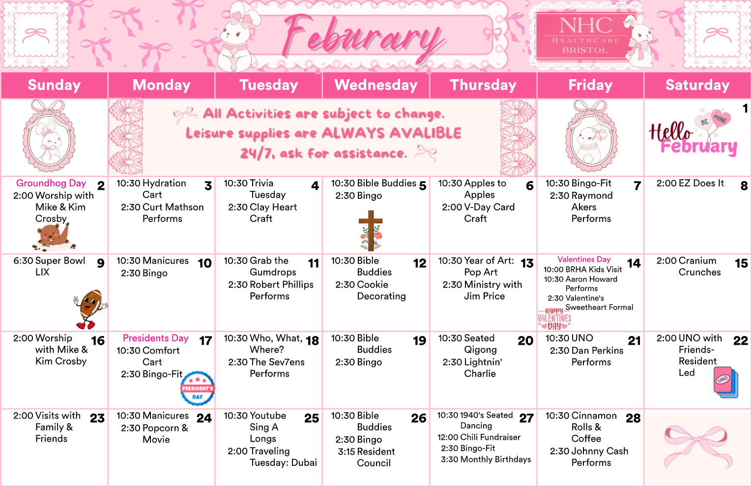 Bristol February Family Newsletter & Activity Calendar - NHCCare.com