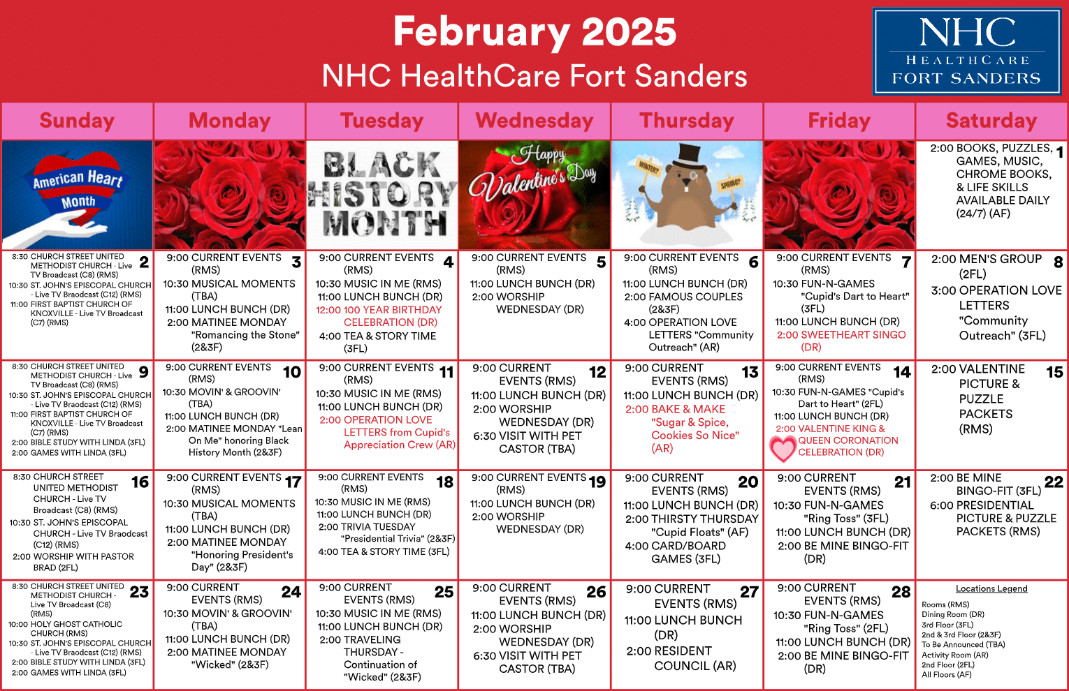 Fort Sanders February Family Newsletter & Activity Calendar - NHCCare.com