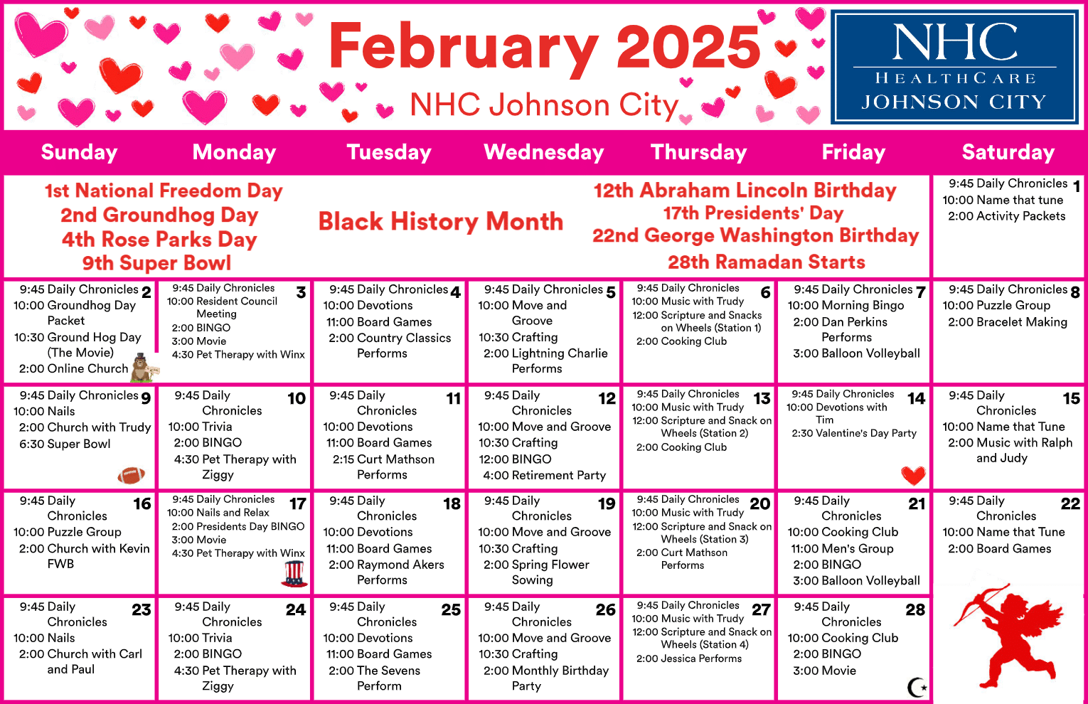 Johnson City February Family Newsletter & Activity Calendar - NHCCare.com