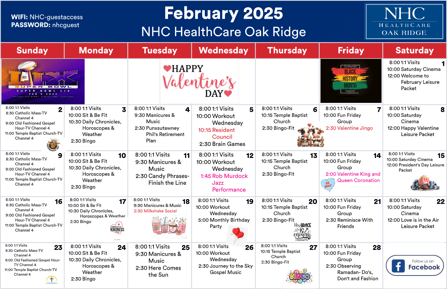 Oak Ridge February Family Newsletter & Activity Calendar - NHCCare.com