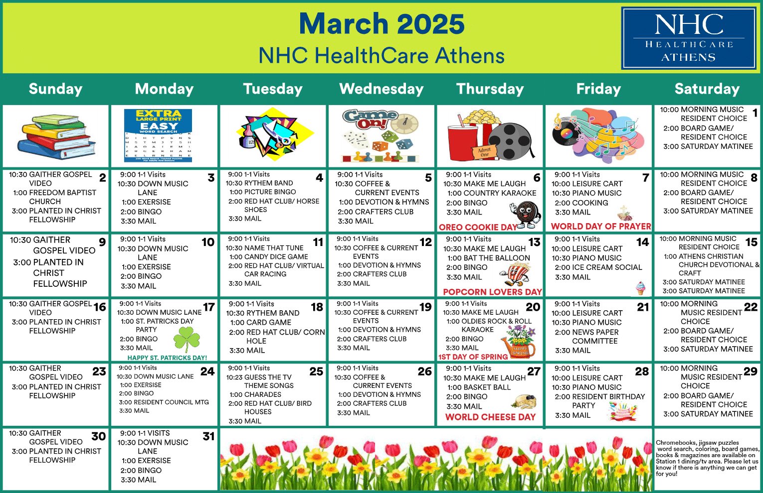 Athens March Family Newsletter & Activity Calendar - NHCCare.com