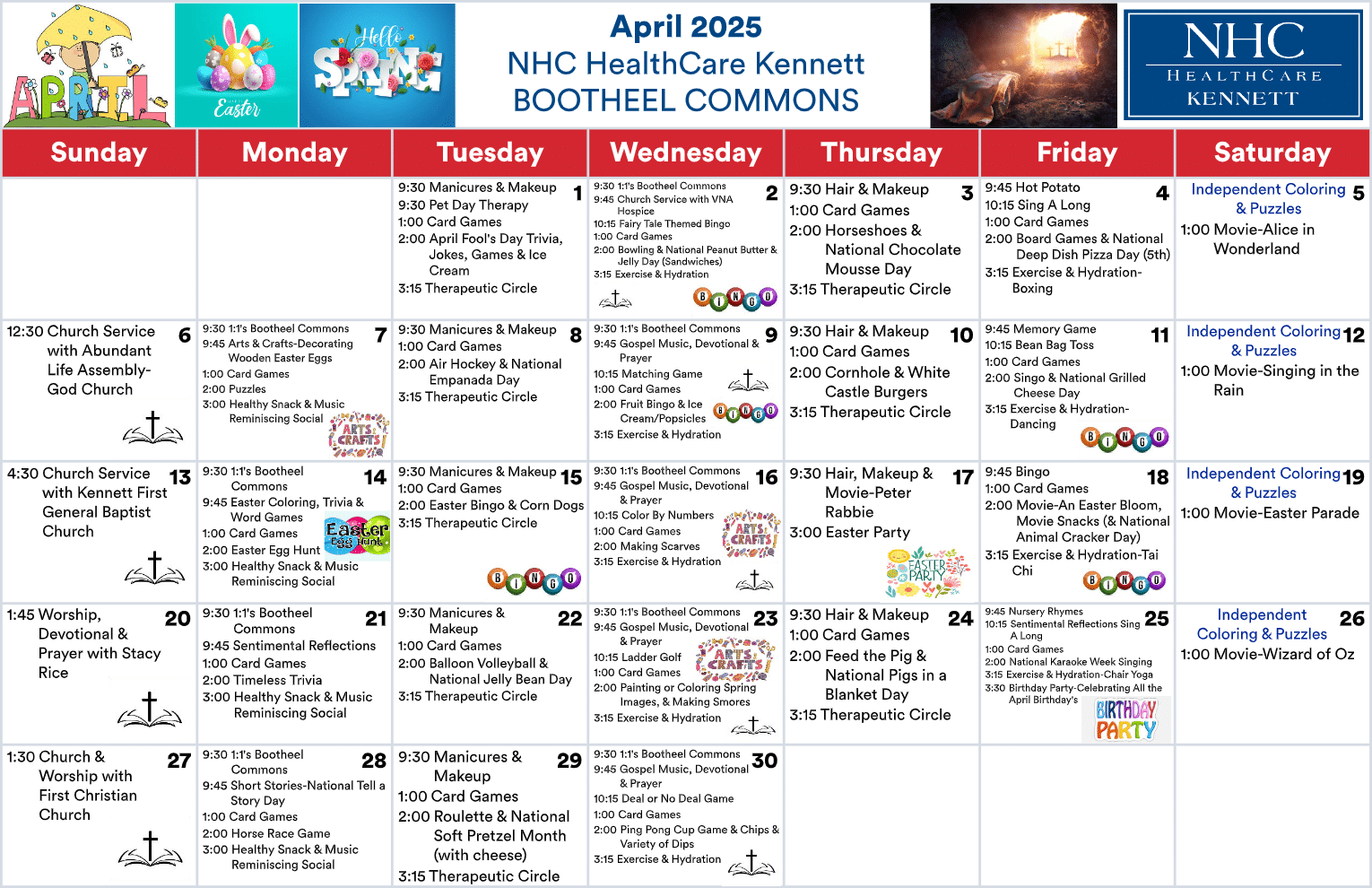Kennett April Family Newsletter & Activity Calendars - NHCCare.com