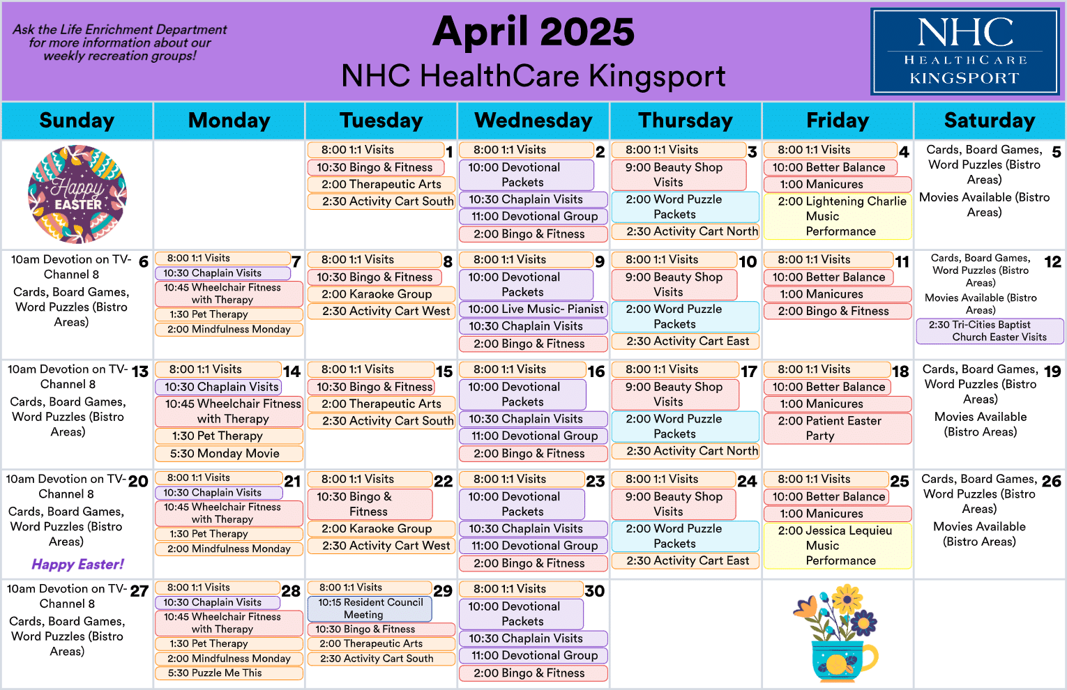 Kingsport April Family Newsletter & Activity Calendar - NHCCare.com